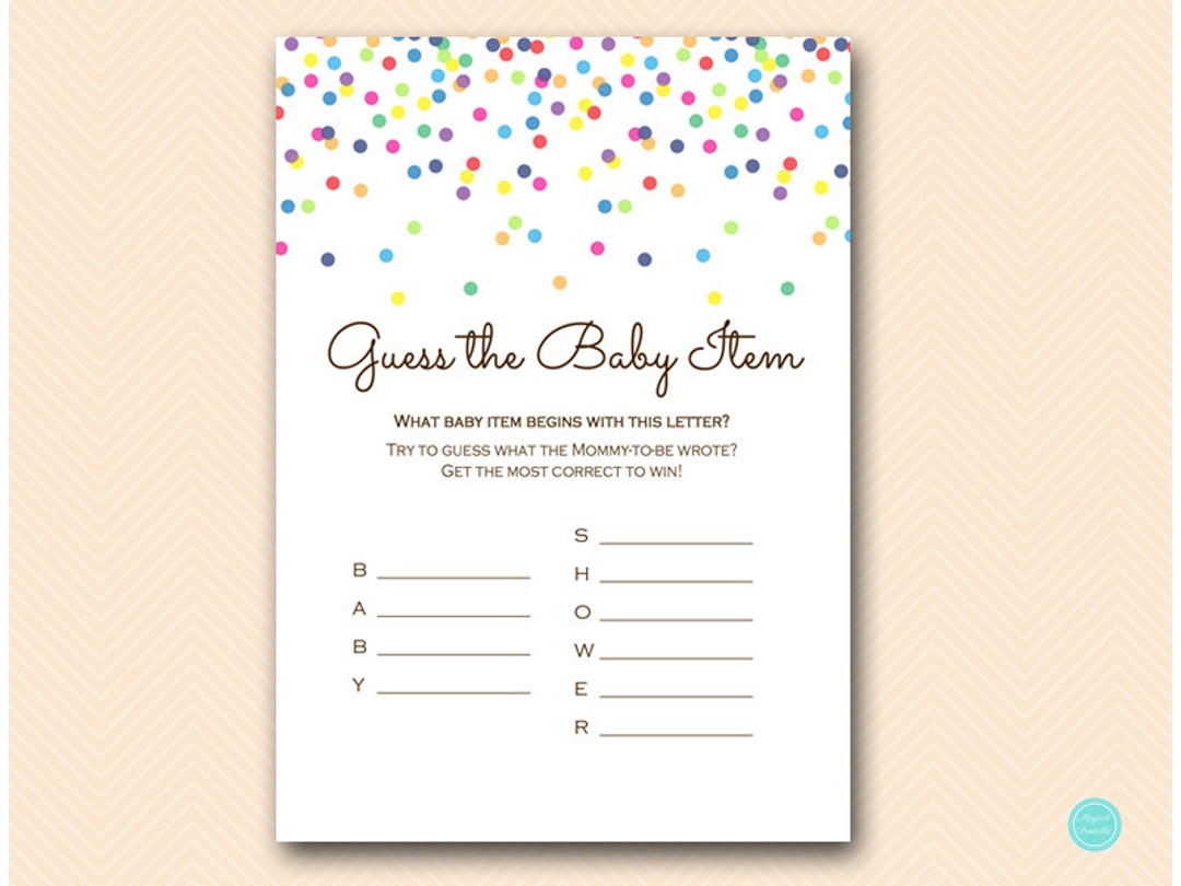 Guess the Baby Item Game, Whats in the Bag, Baby Scrabble Game ...