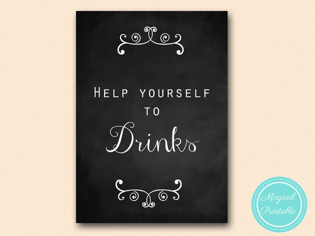 Drinks Sign, Drink Station Sign, Wedding Sign Welcome, Wedding Signage ...