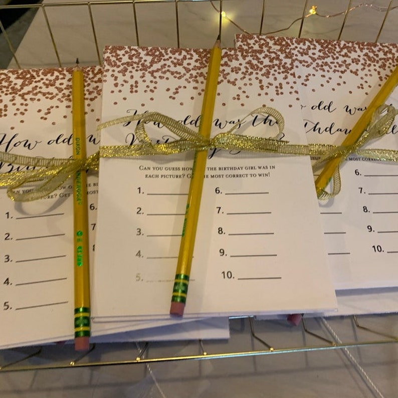Rose Gold Birthday Party Games Who Knows the Birthday Girl - Etsy