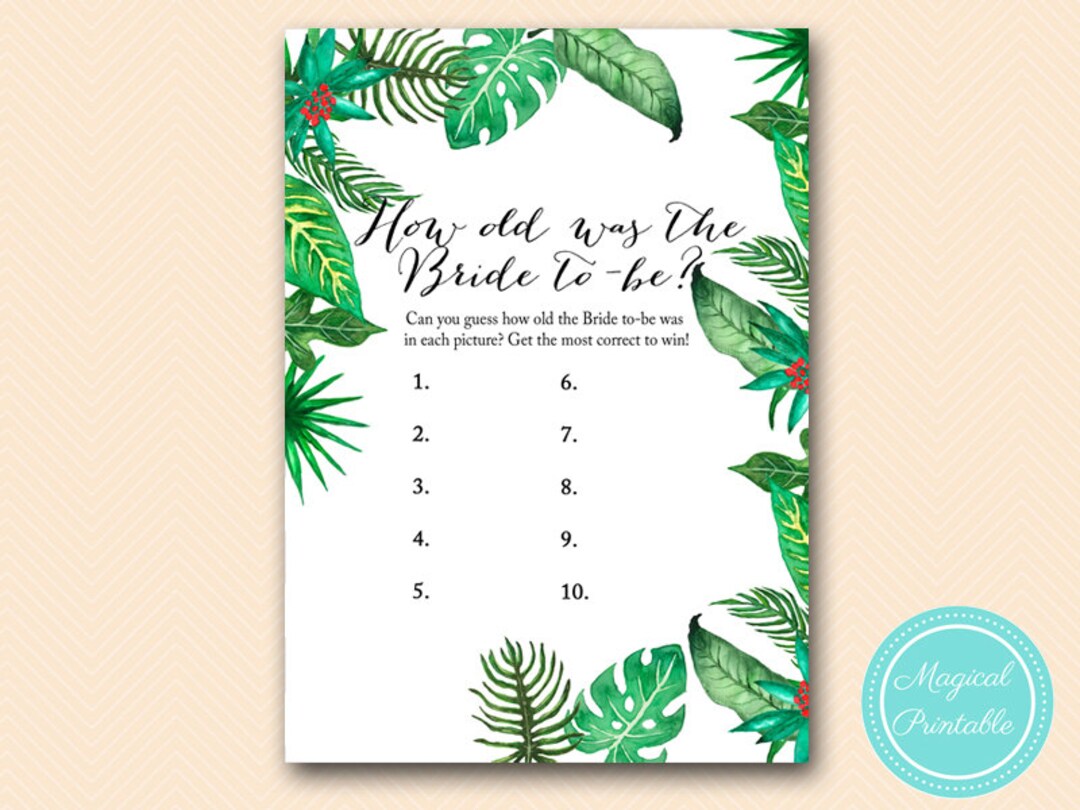 How Old Was the Bride, Guess the Age of Bride, Photo Game, Luau ...