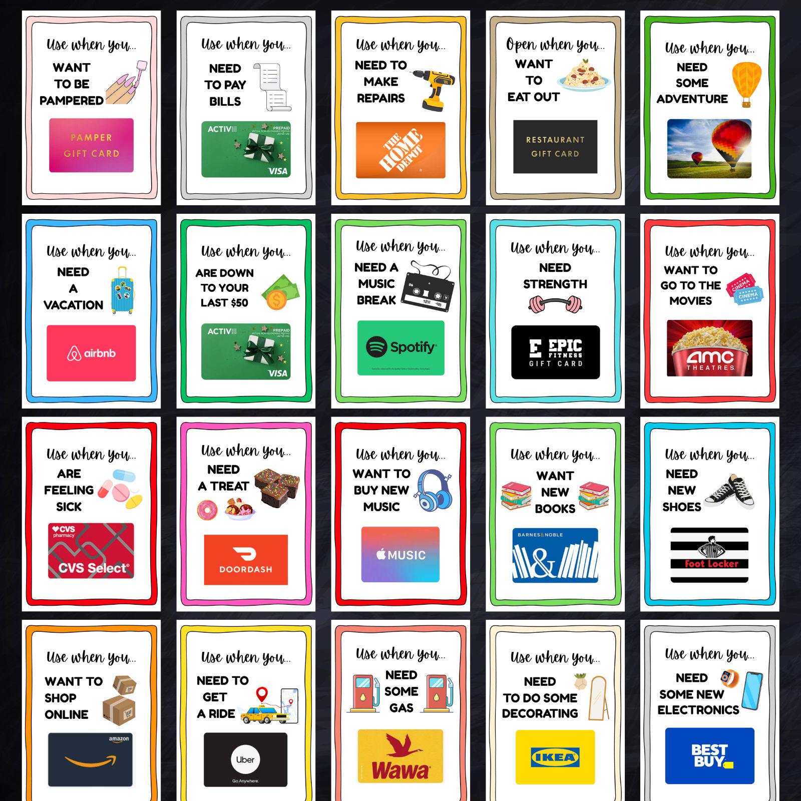 Editable Birthday Gift Card Pages, PDF, Unique Birthday Gift Cards ...