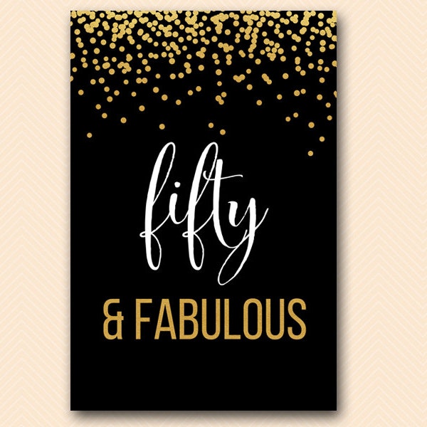 50 and Fabulous Sign - Etsy