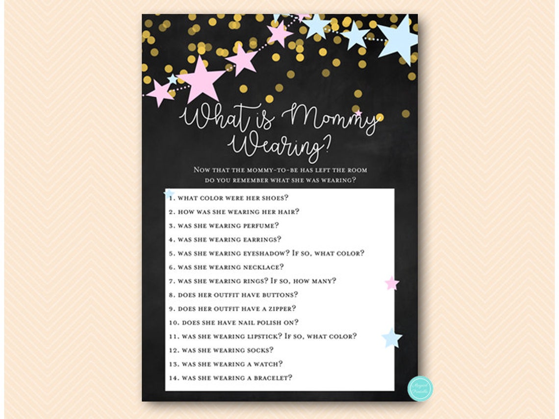 Twinkle Twinkle Gender Reveal Game Pack, How I Wonder What You Are, Boy ...