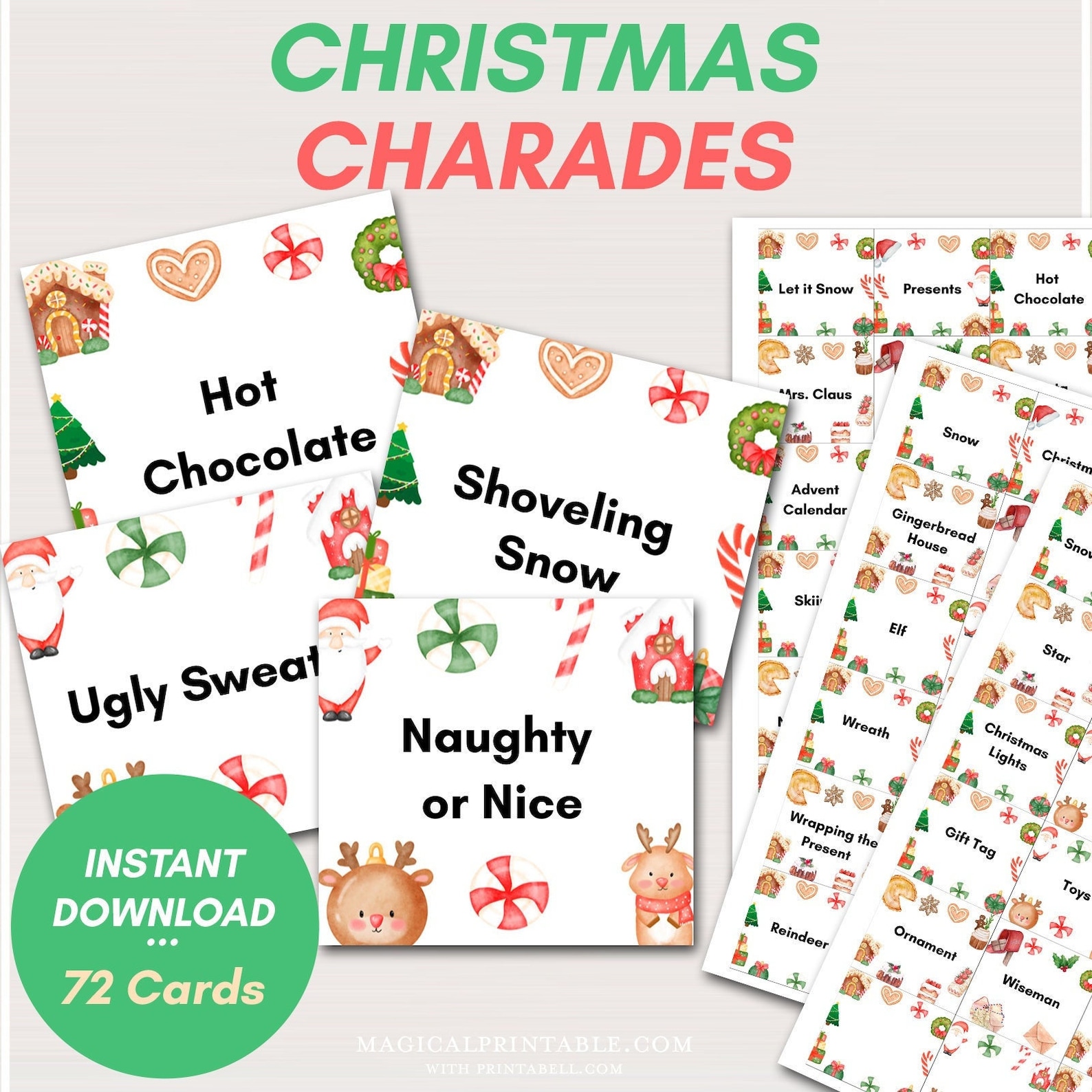Christmas Charades, Christmas Printable Game, Christmas Movie Christmas ...