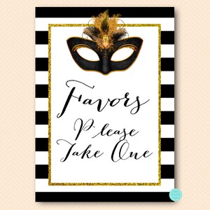 Gold Masquerade Party Table Signs, Masquerade Decoration Signs, Mask ...