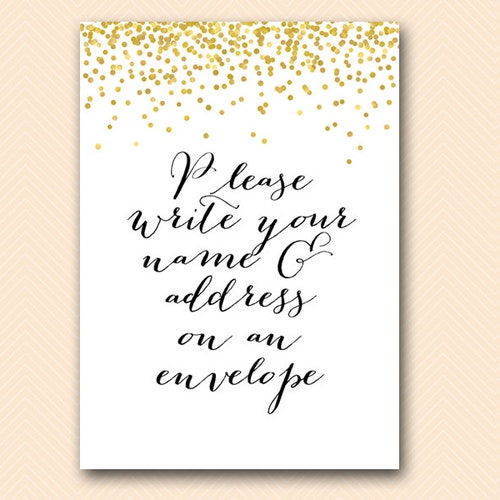 Please Write Your Name and Address on the Envelope Signage - Etsy