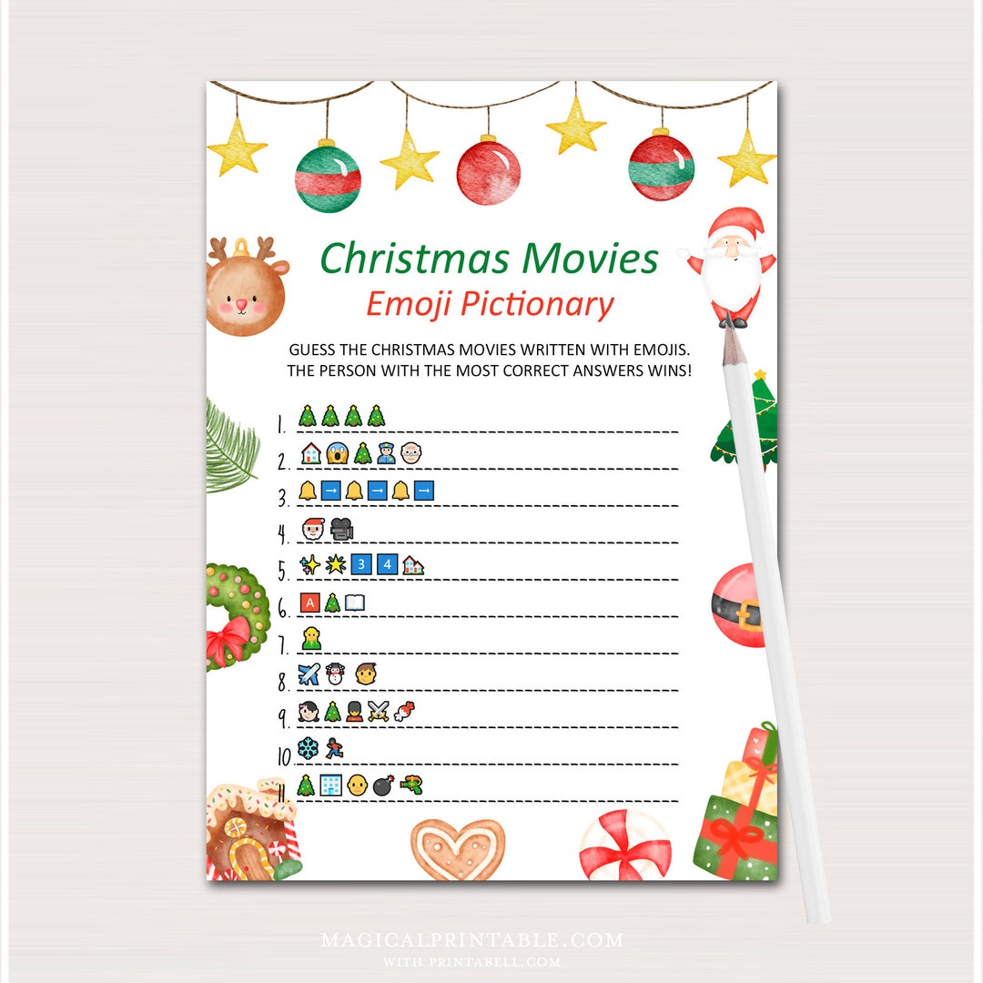 Christmas Movie Game, Cute Guess Christmas Movie, Christmas Family Game ...