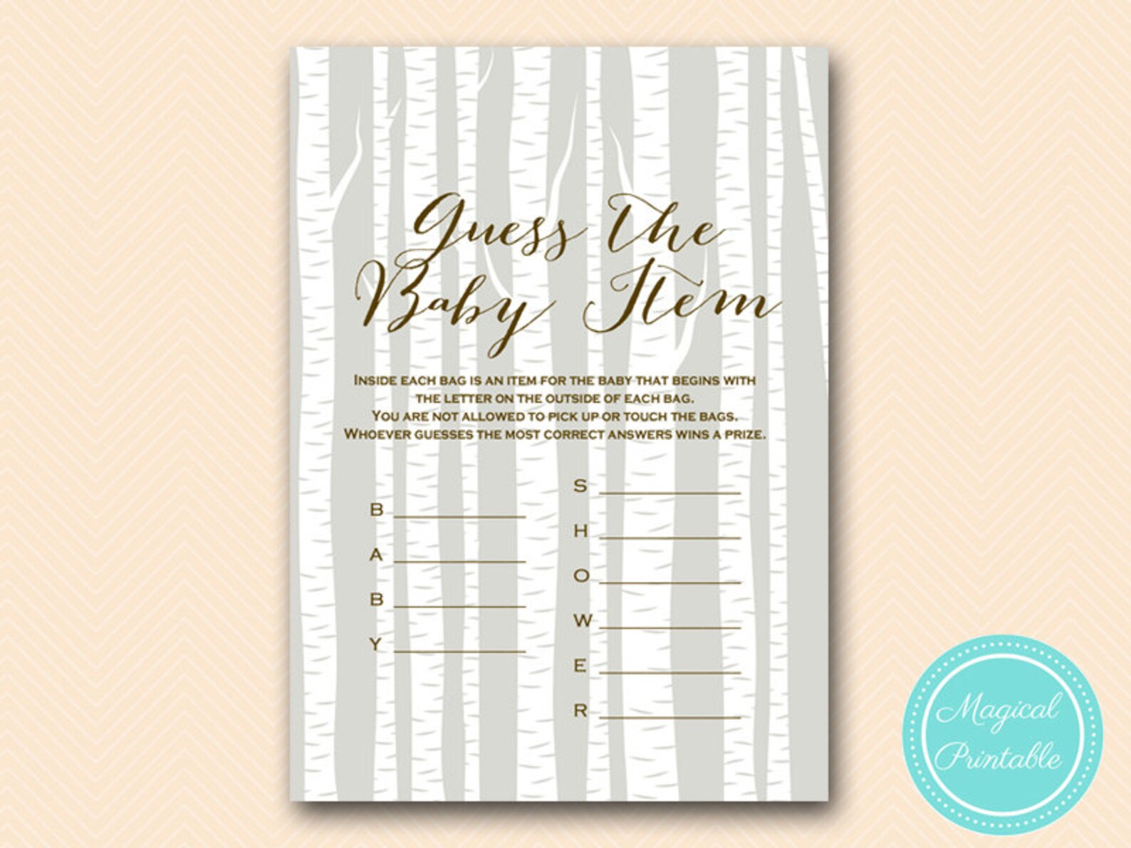 Guess the Baby Item Game Baby Scrabble Game Printable - Etsy