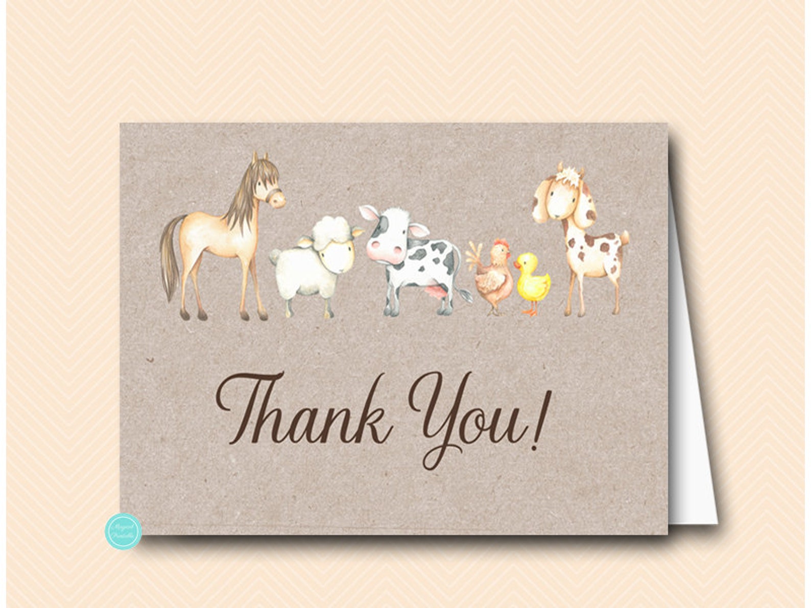Farm Animals Thank You Cards Tent Thank You Notes Farm - Etsy