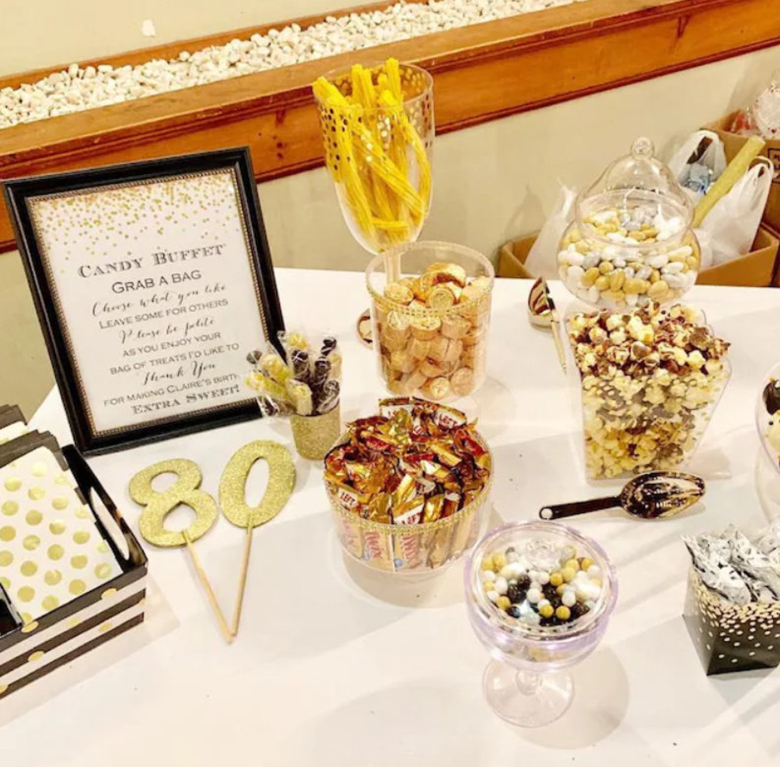 Gold Candy Buffet Sign Candy Bar Sign Grab a Box of Treat - Etsy