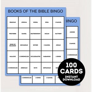 100x Books of the Bible Bingo, Bible Bingo, Bible Bingo Cards, Bible ...
