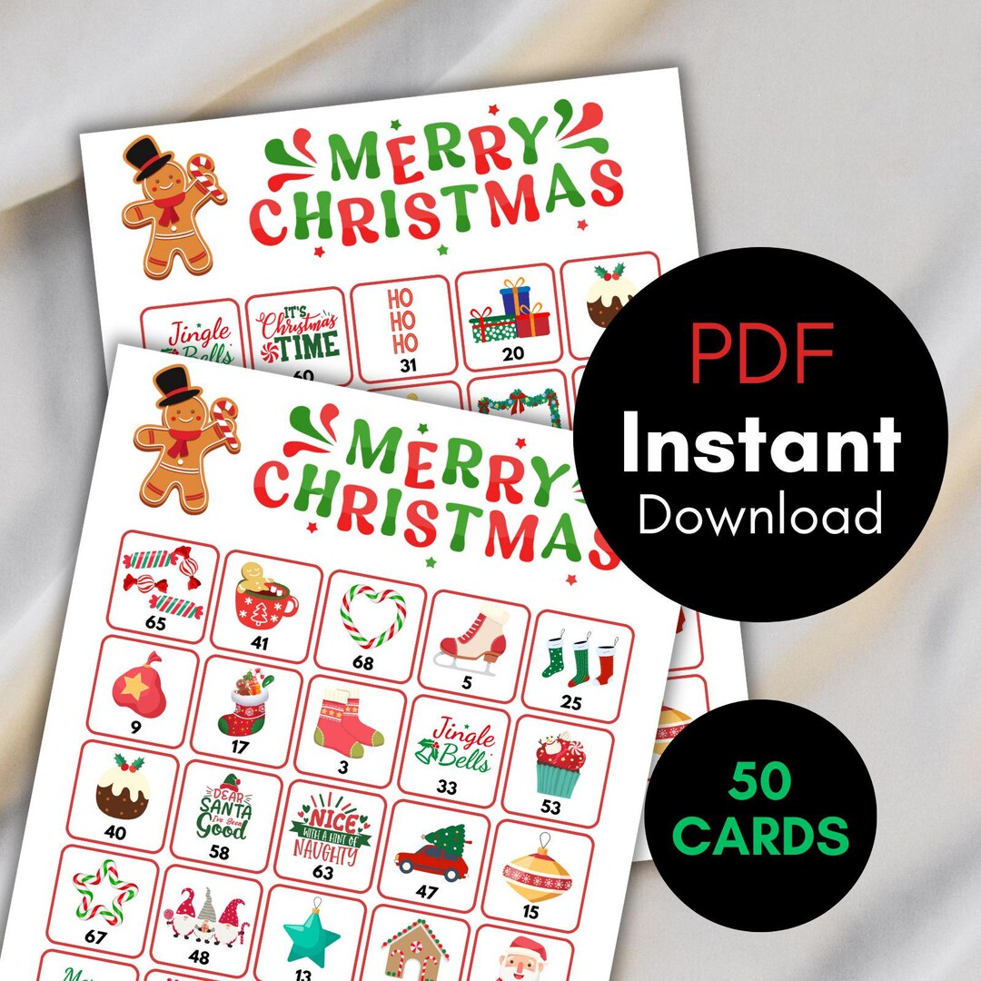 Christmas Bingo Cards, Printable Christmas Bingo, Christmas Party Game ...