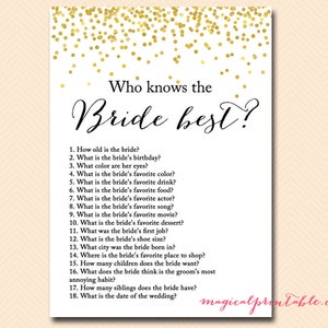Who Knows the Bride Best, How Well Do You Know the Bride Game ...