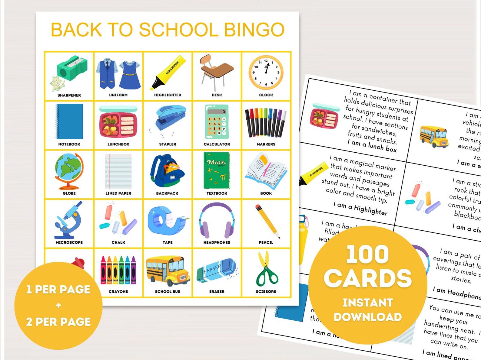 Back to School Bingo, First Day of School Bingo, School Classroom Bingo ...