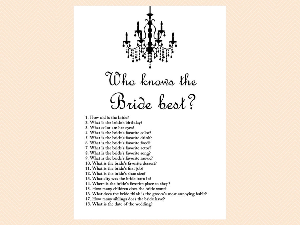 Who knows the Bride Best Who knows the Groom Best How well | Etsy
