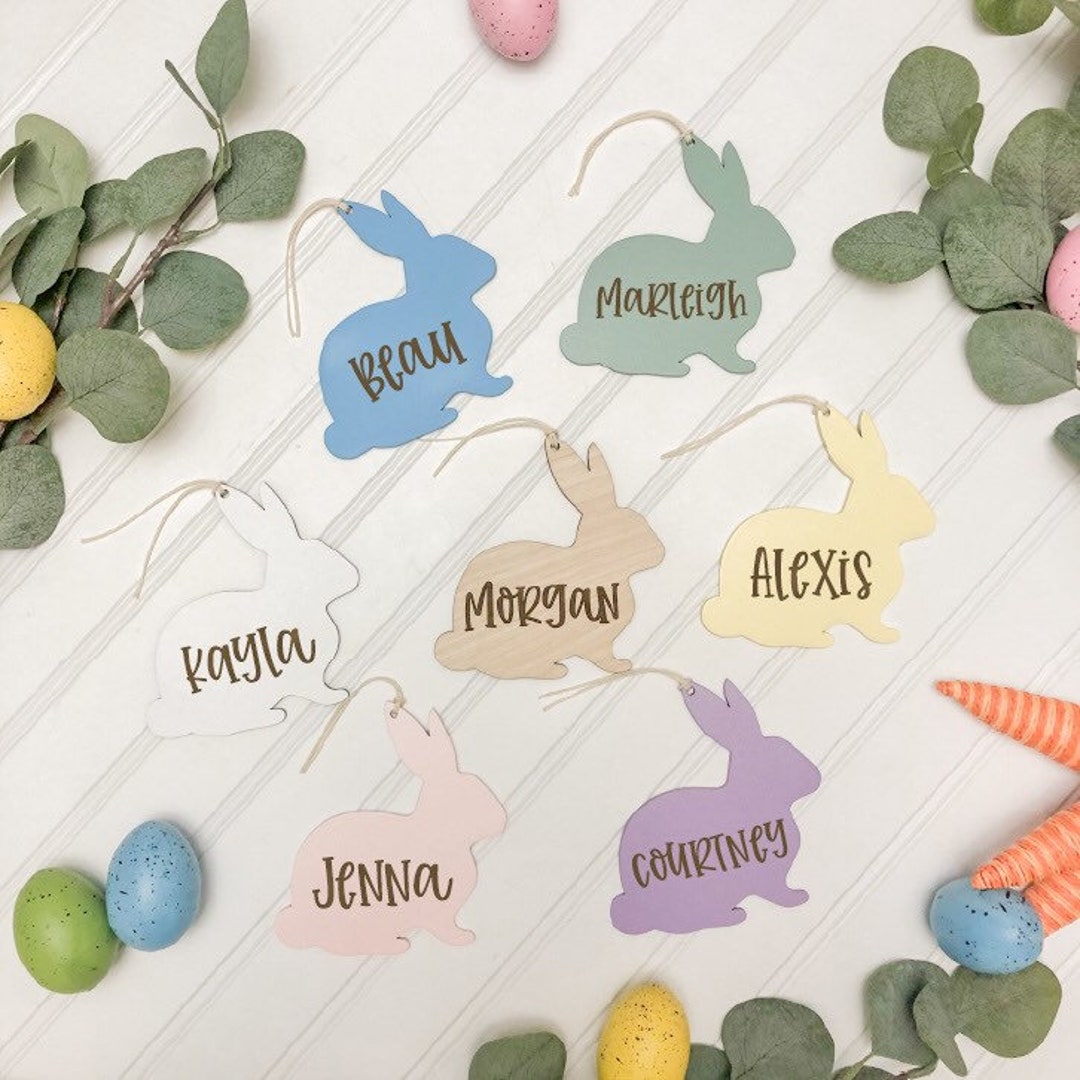 Engraved Easter Basket Name Tags / Bunny Name Tag / Custom - Etsy
