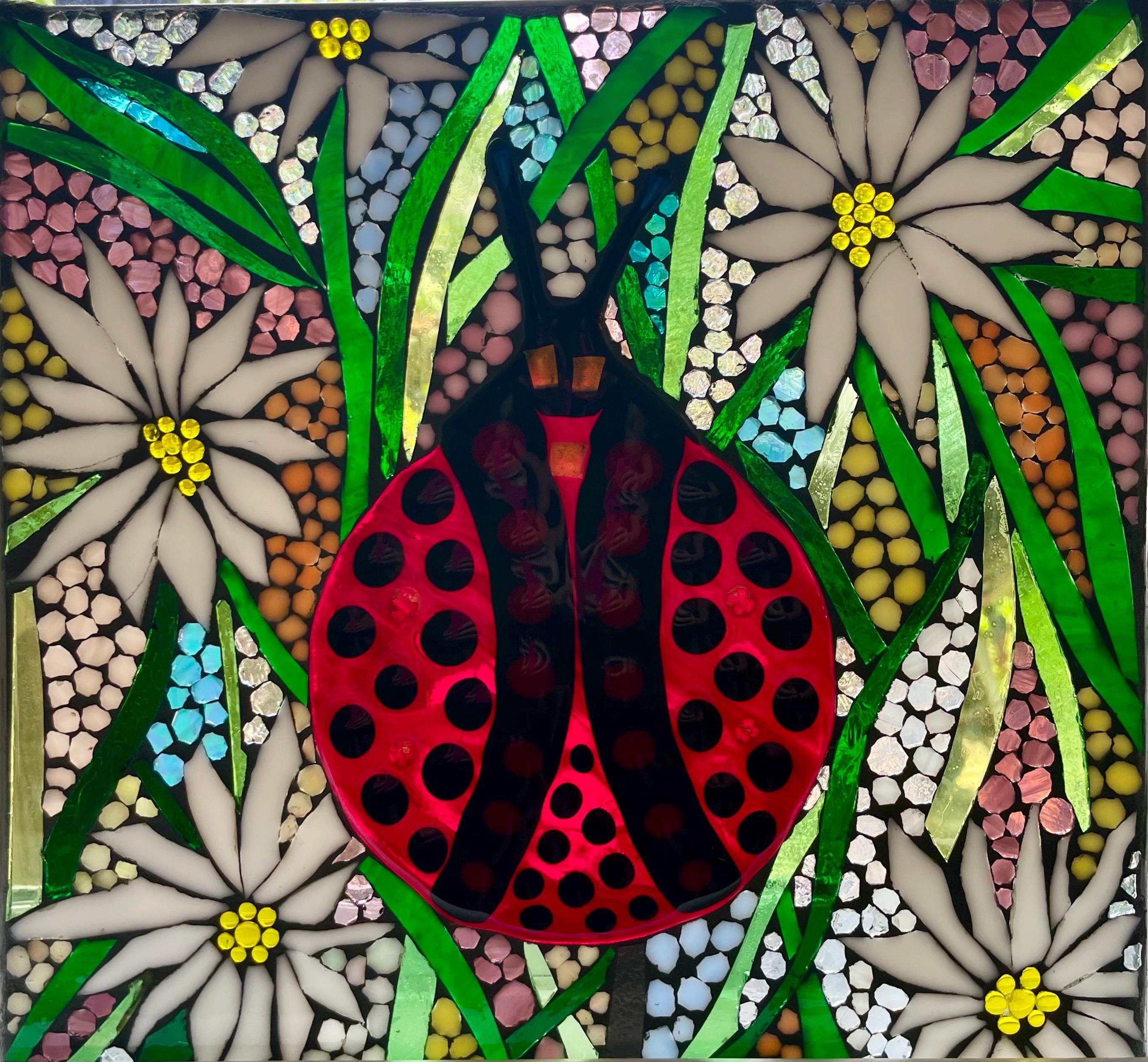 Ladybug Way - Stained Glass Mosaic, Glass on Glass, Mosaics, Gifts, Handmade, Woman Owned ...