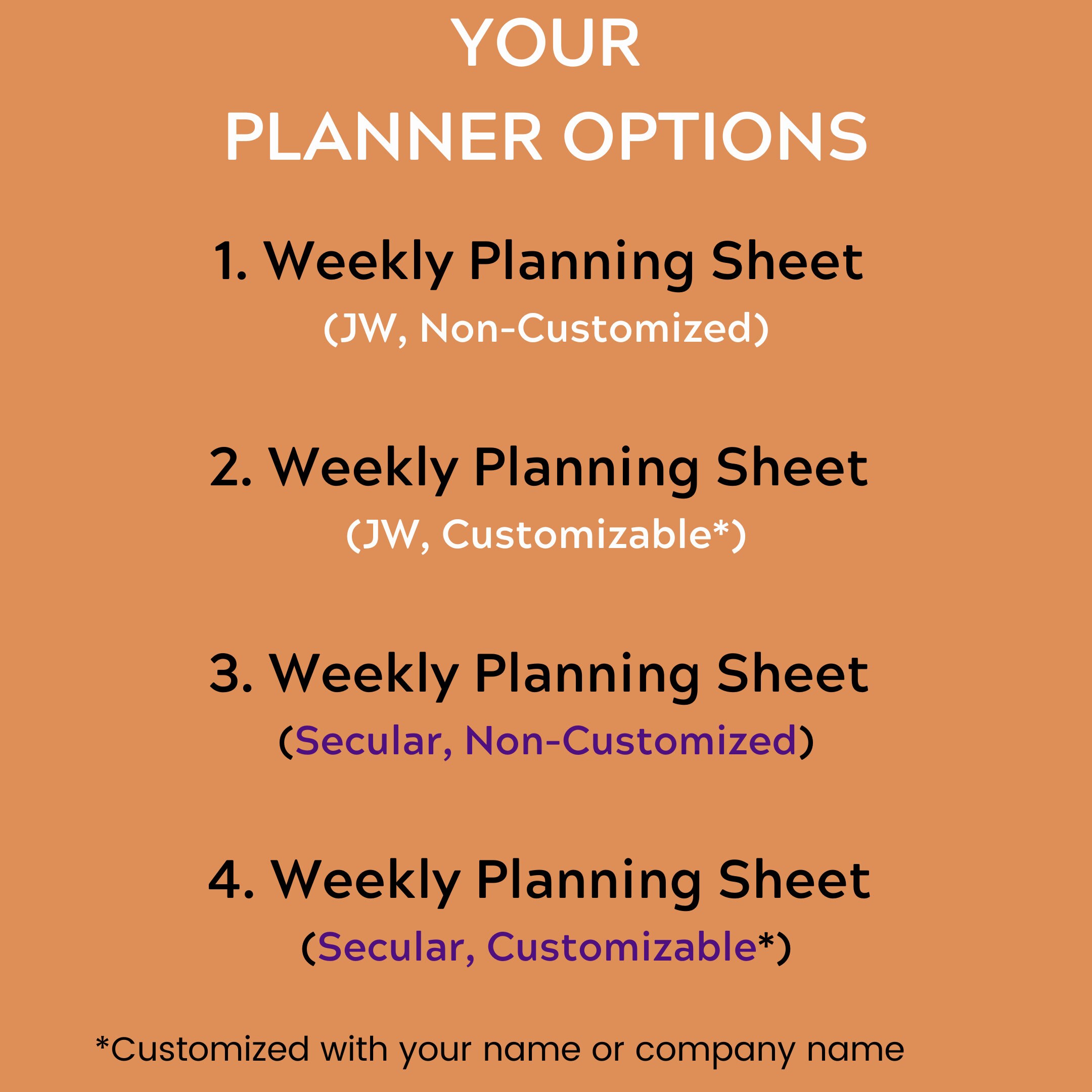 Customizable JW WEEKLY PLANNING Sheet for Accomplishing Goals - Etsy