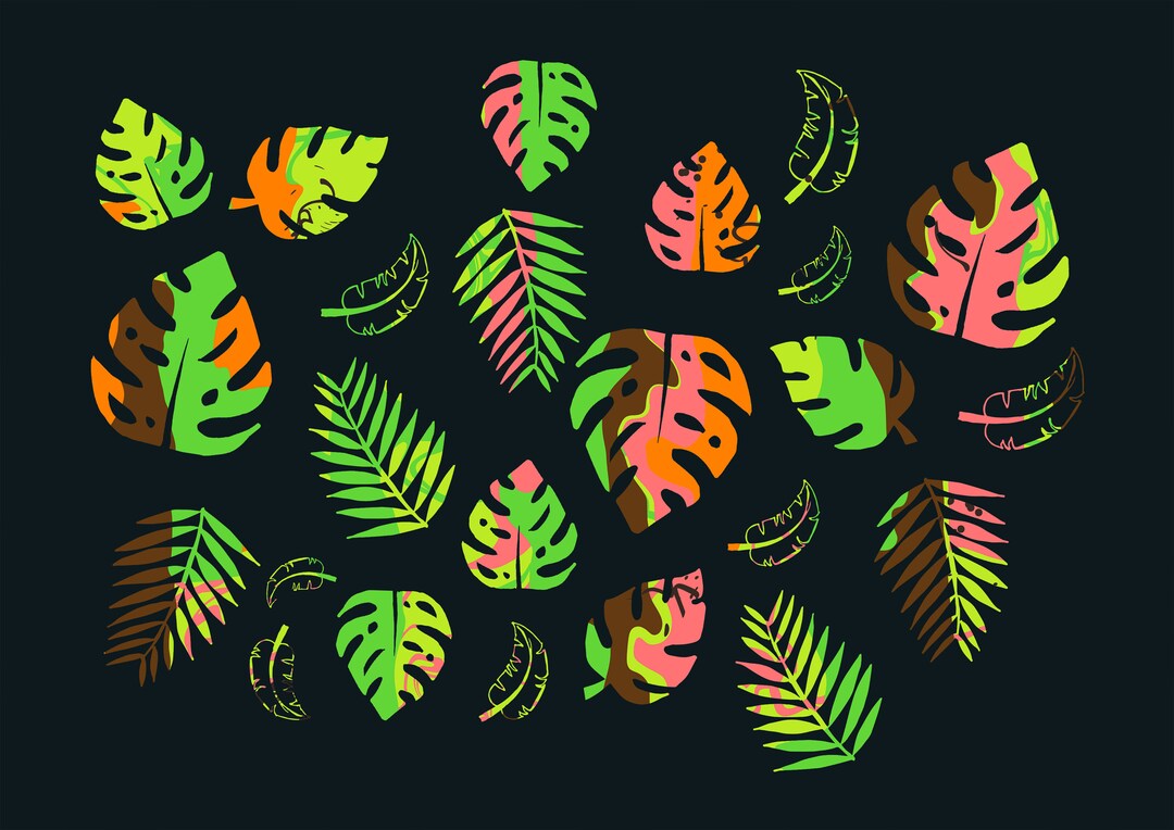 A3 A4 Winter Leaves Tropical Printable Nature Wrapping Paper - Etsy