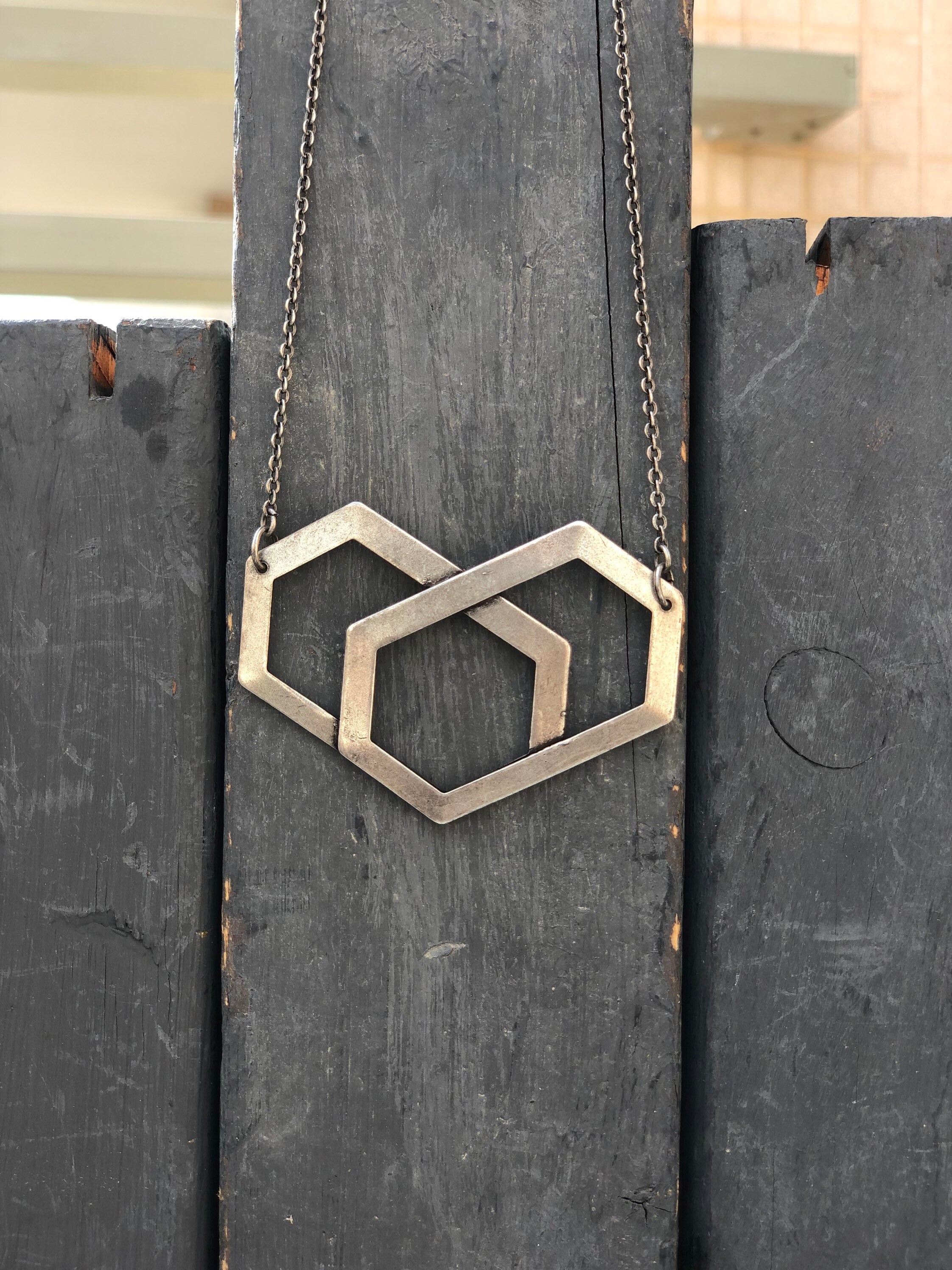 Unique Jewelry Heart Pendant Necklace Geometric Heart - Etsy