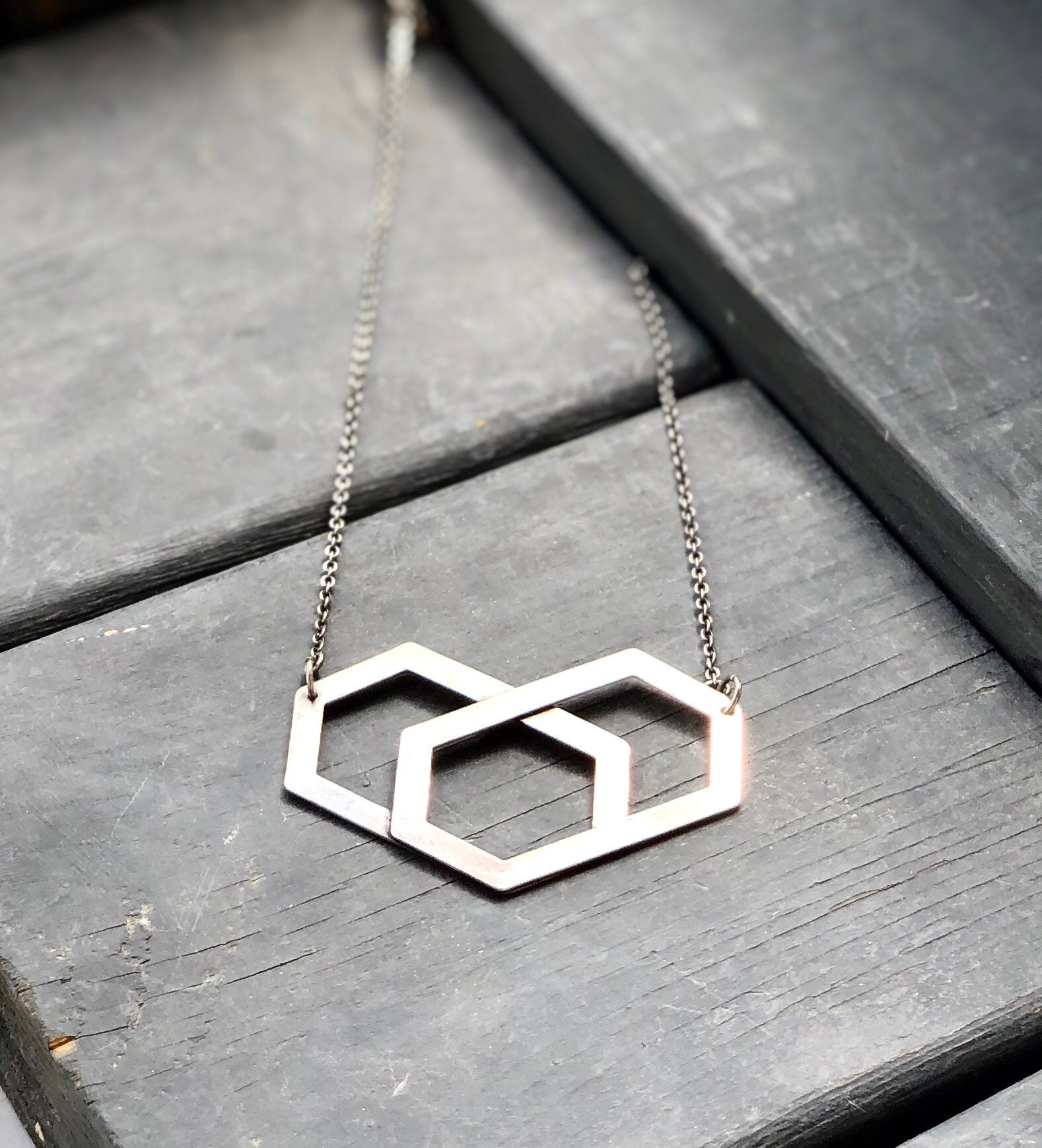 Unique Jewelry Heart Pendant Necklace Geometric Heart | Etsy