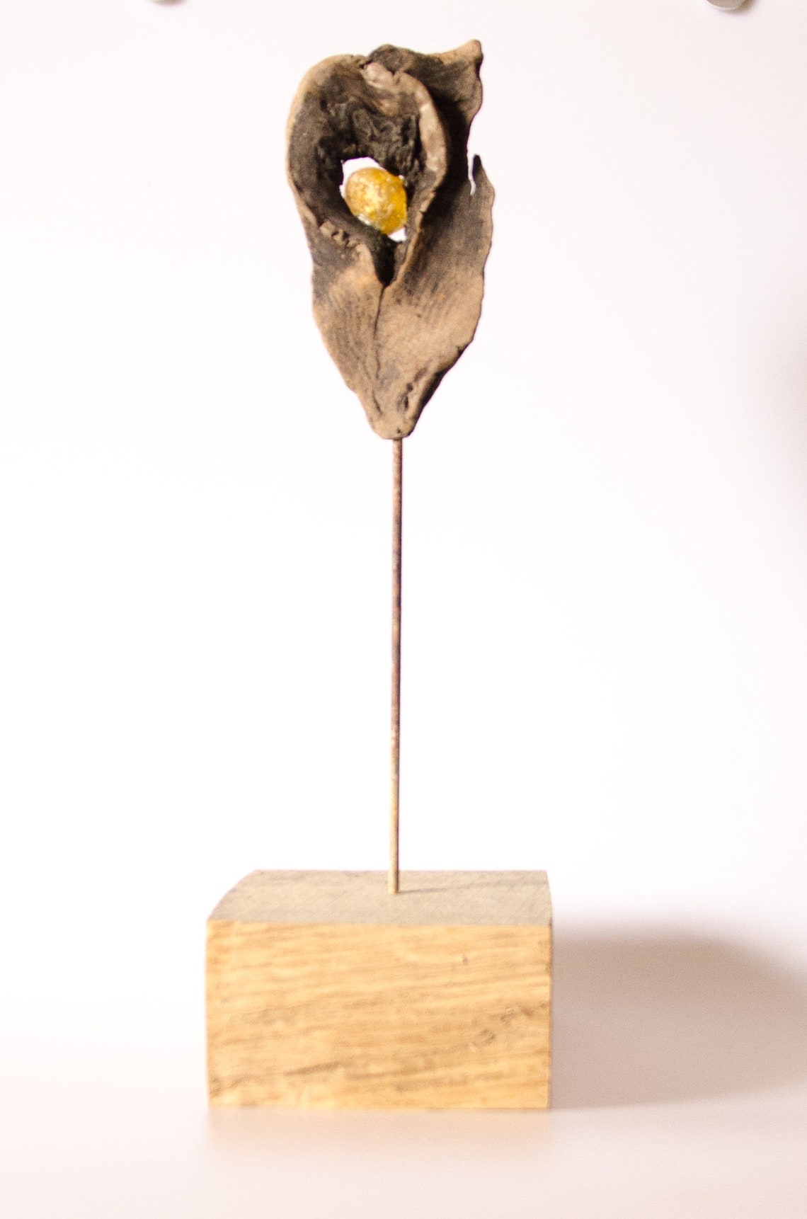 Amber Sculpture Made of Driftwood and Baltic Amber HEART - Etsy