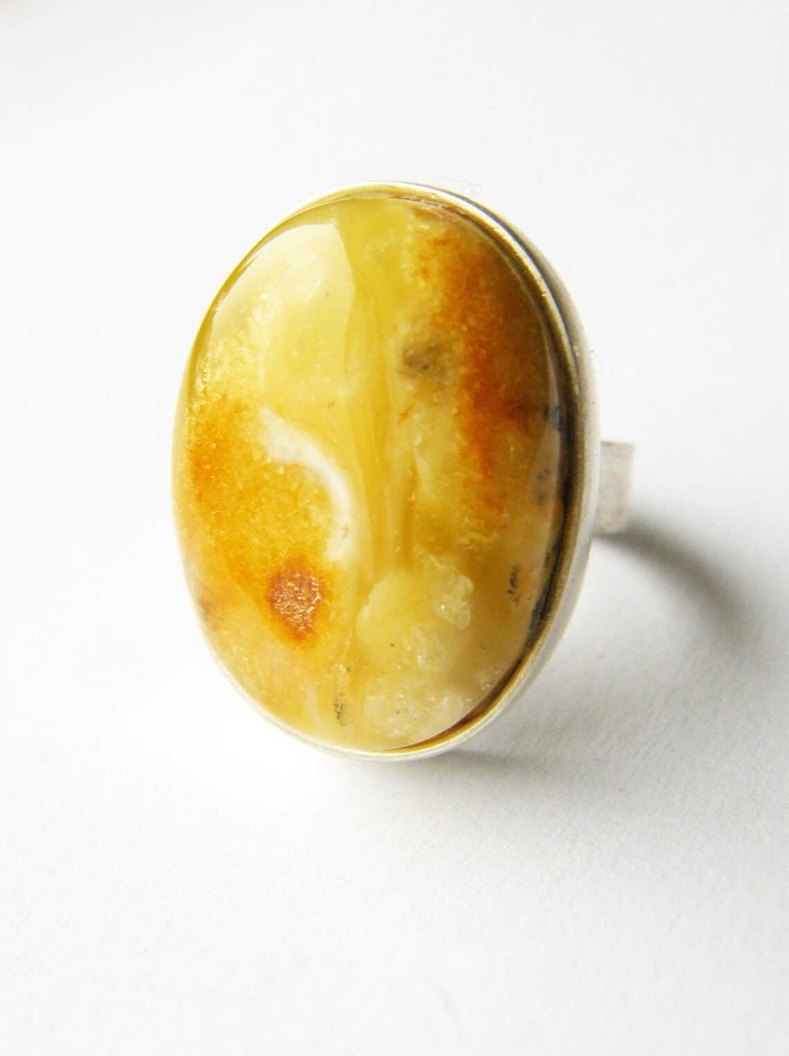 Ring Genuine Amber Ring Matte Sterling Silver 925 Rail - Etsy