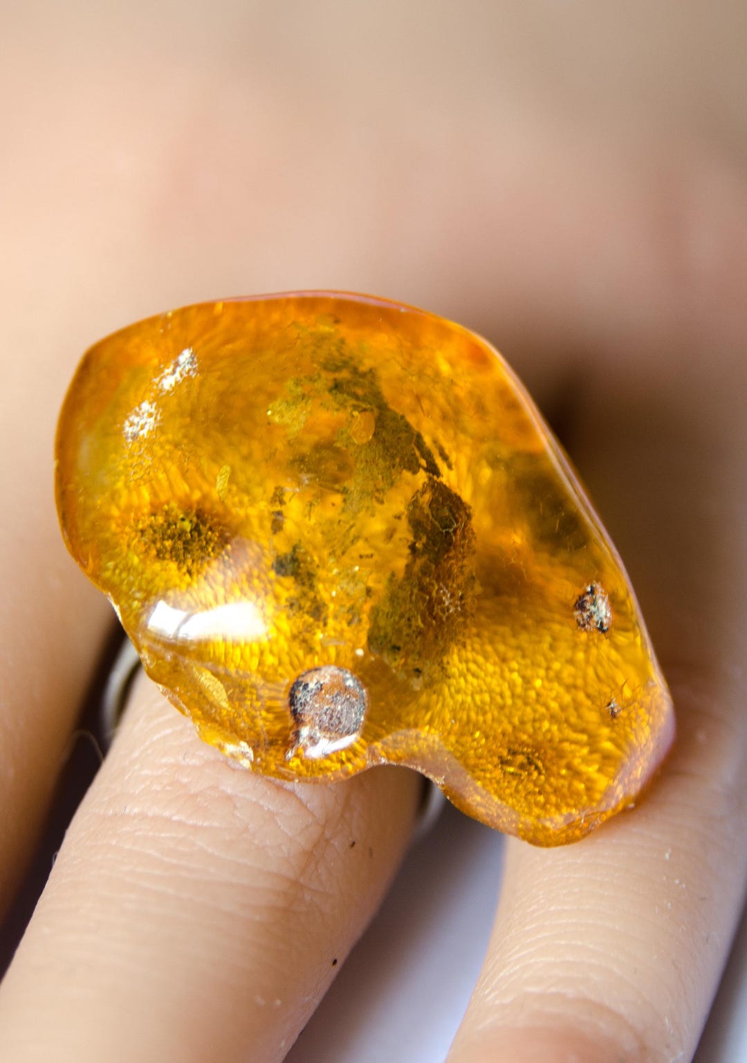 Amber Ring, Genuine Amber, YELLOW SUN, Sterling Silver 925, for Women ...