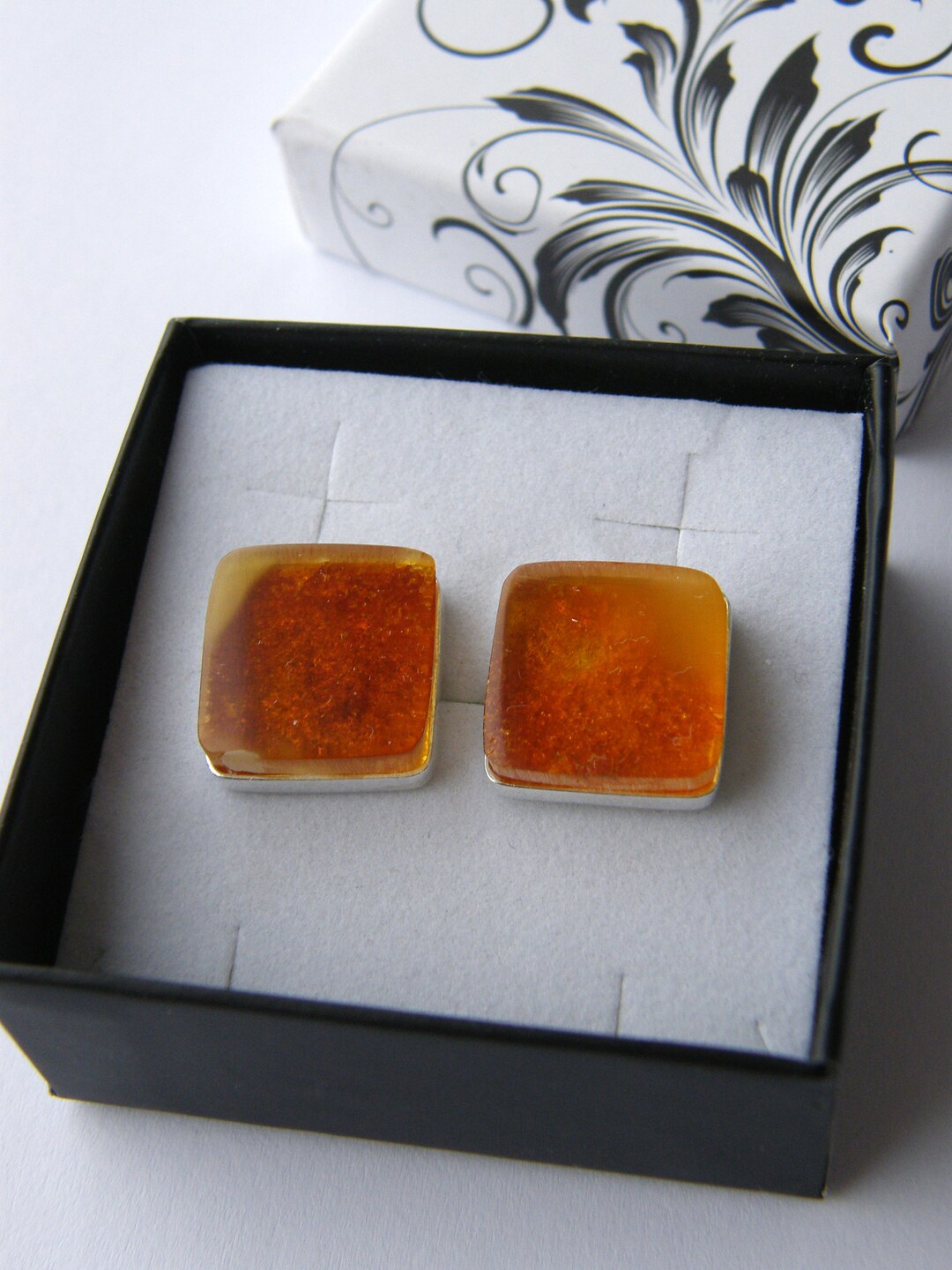 Cufflinks for Men, Baltic Amber, Silver 925, Genuine Amberstone, NEW ...