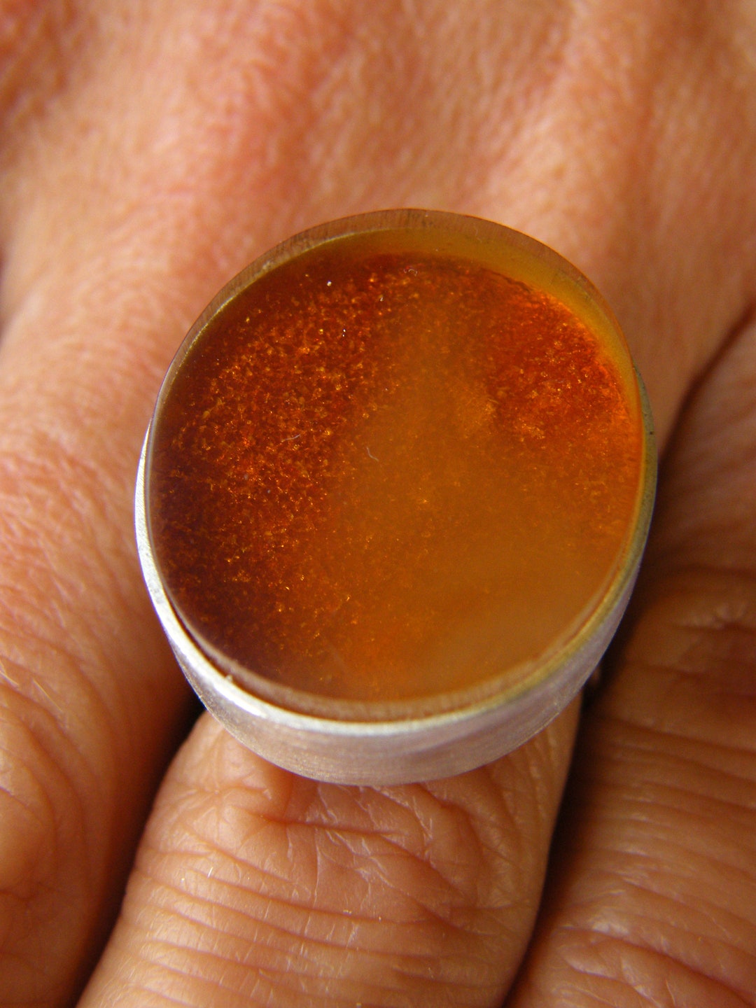 Amber Ring, COGNAC, Amber Jewelry Sterling Silver Ring, Genuine Amber ...