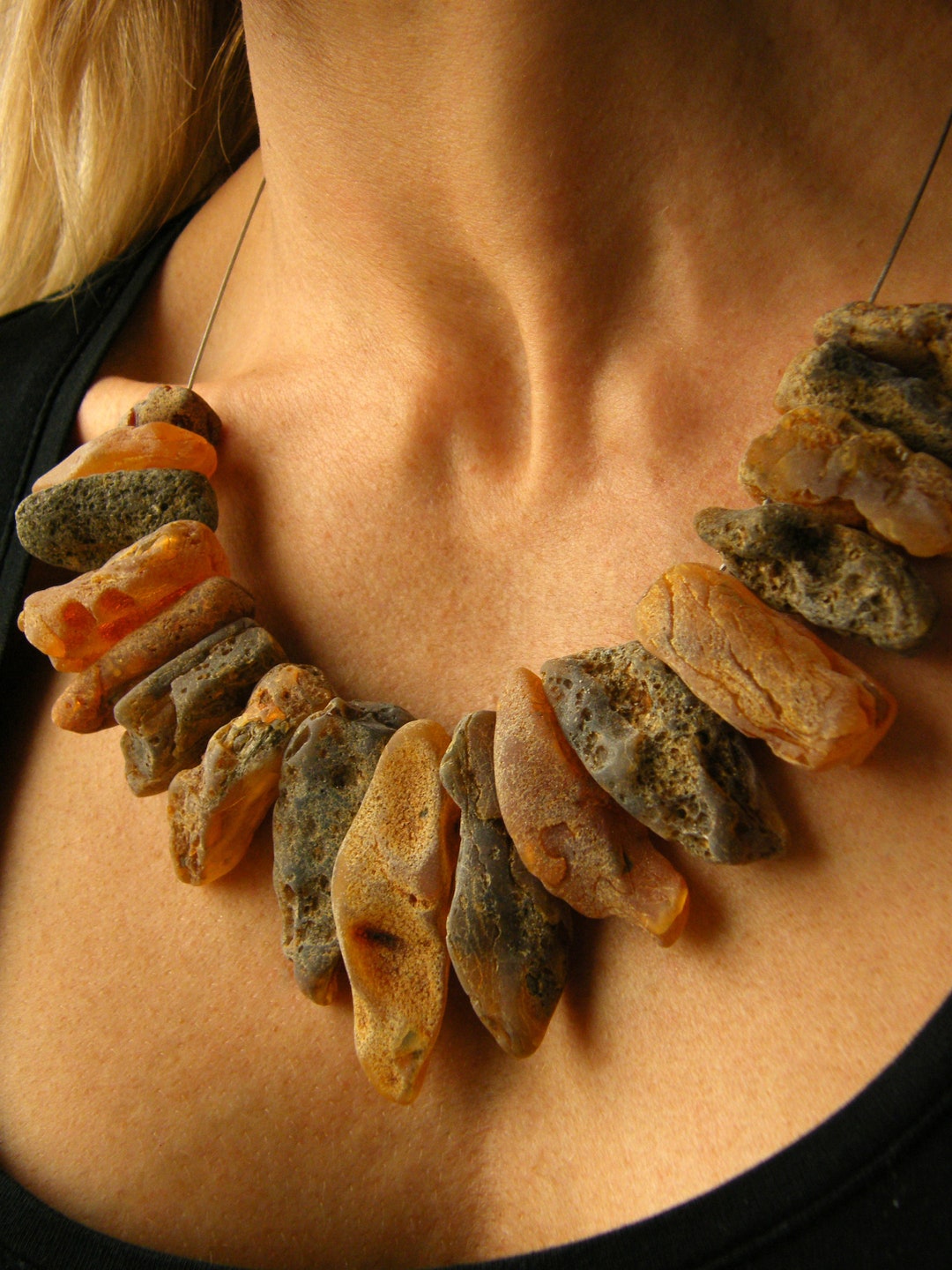 Amber Necklace,amber, Sterling Silver 925 Amber Nuggets Genuine ...