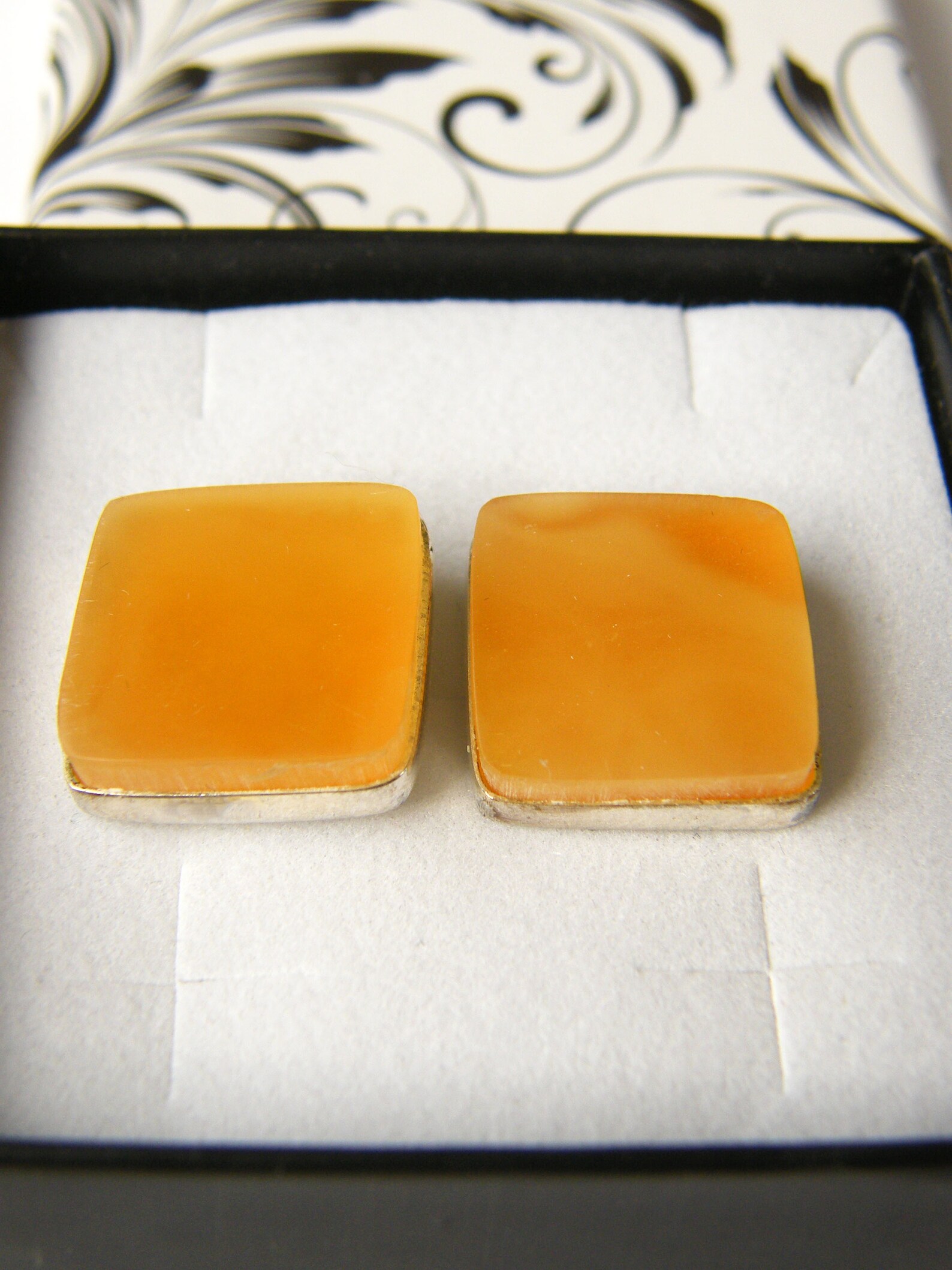 Cufflinks for Men Baltic Amber Silver 925 Genuine - Etsy