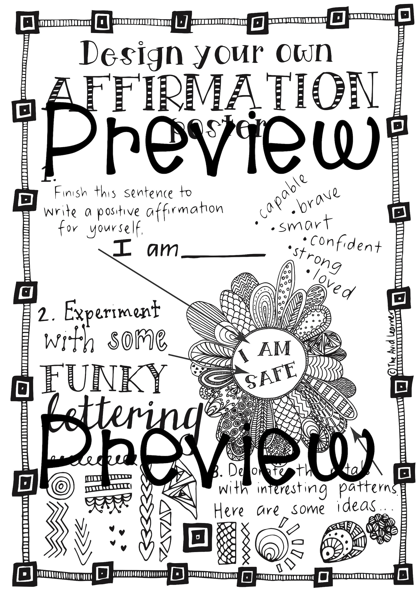 I Am Safe Colouring in Affirmation - Etsy