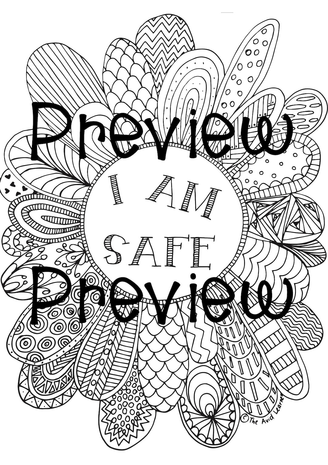 I Am Safe Colouring in Affirmation - Etsy