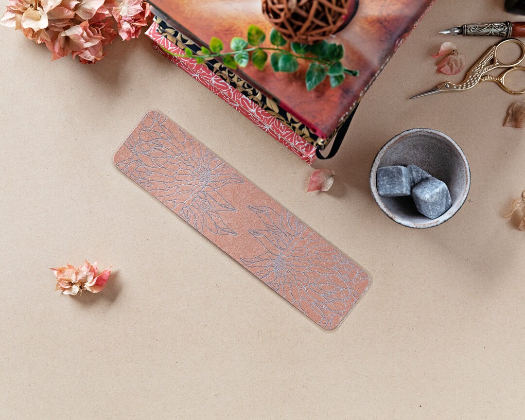Illustrated Protea With Silver Foil Bookmarks Flower - Etsy