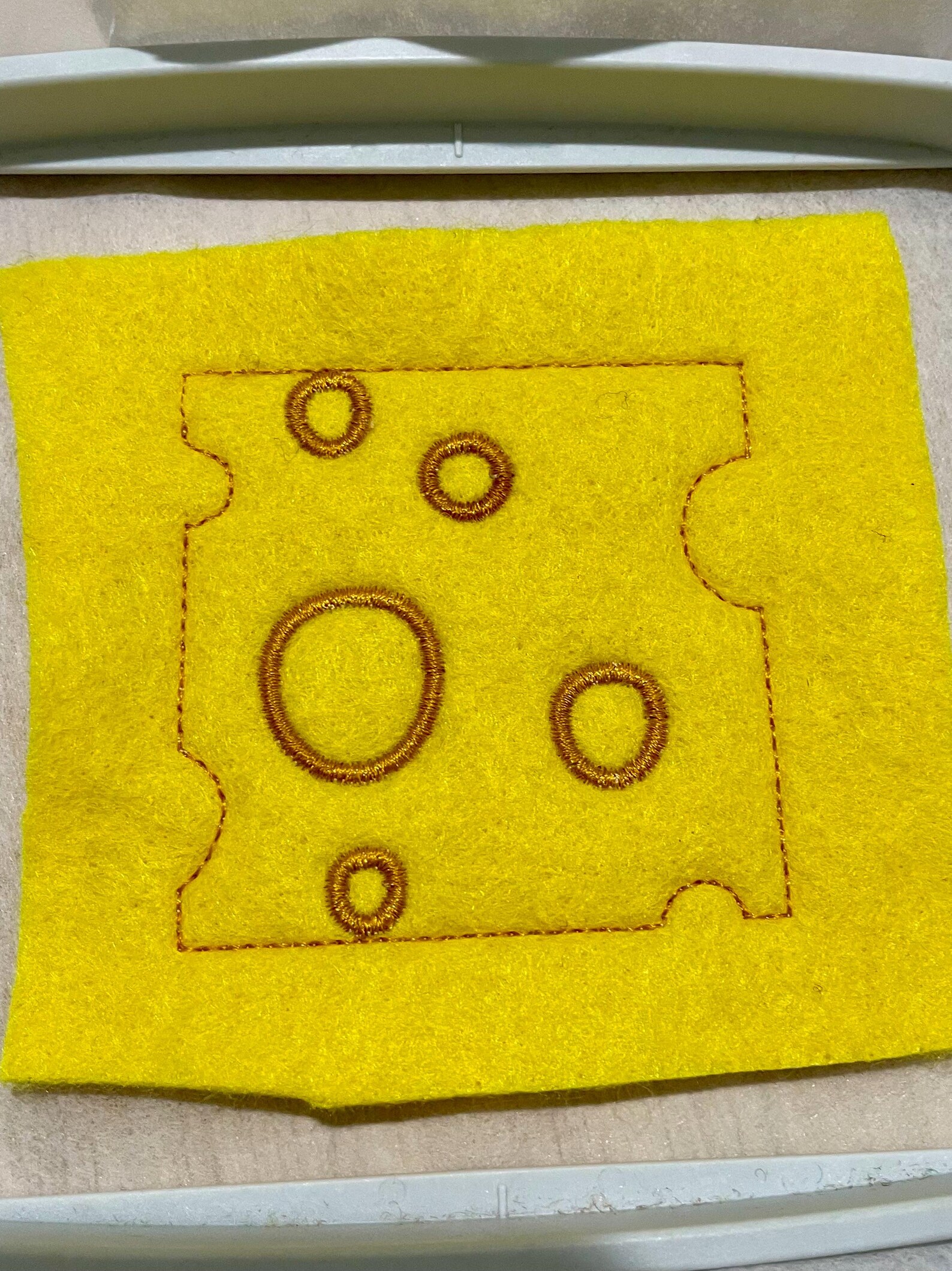 Felt Flat Cheese Machine Embroidery File Sensory Play Digital File 4x4 ...