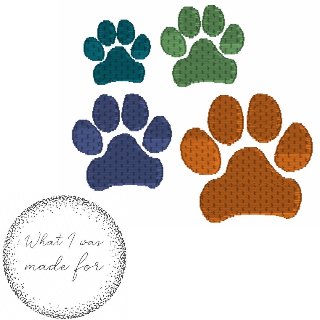 SMALL Paw Print Embroidery Design 4 SIZES Tiny Embroidery Design Animal ...