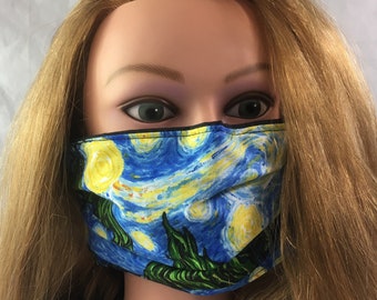 Van Gogh Starry Night Face Mask - Etsy