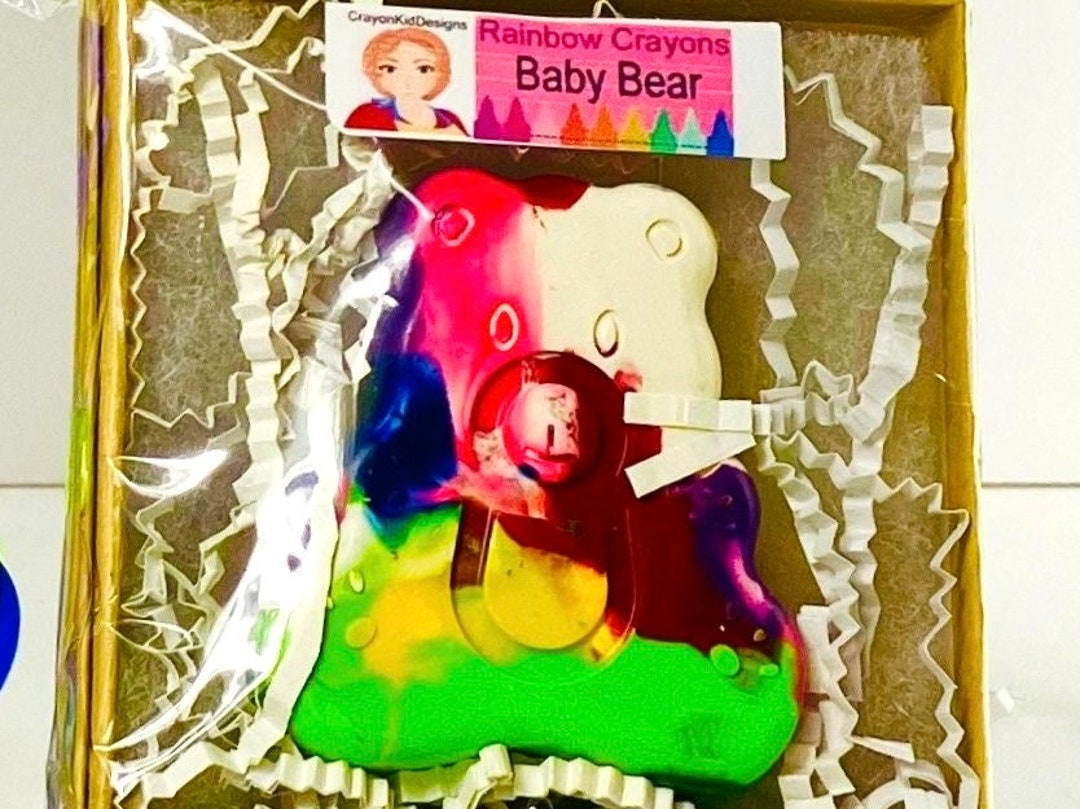 Teddy Bear Melted Crayon, Baby Shower Party Favors, Stocking Stuffers ...