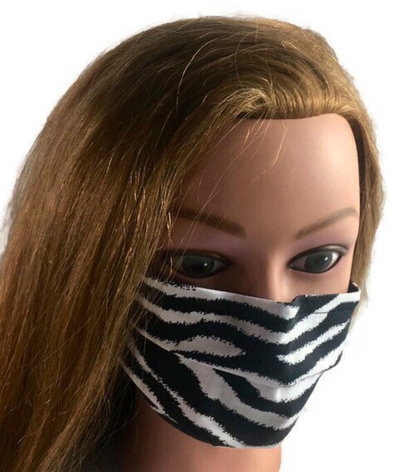 Zebra Face Mask/ Animal Print/ Face Covering/ Fun Face Mask / | Etsy
