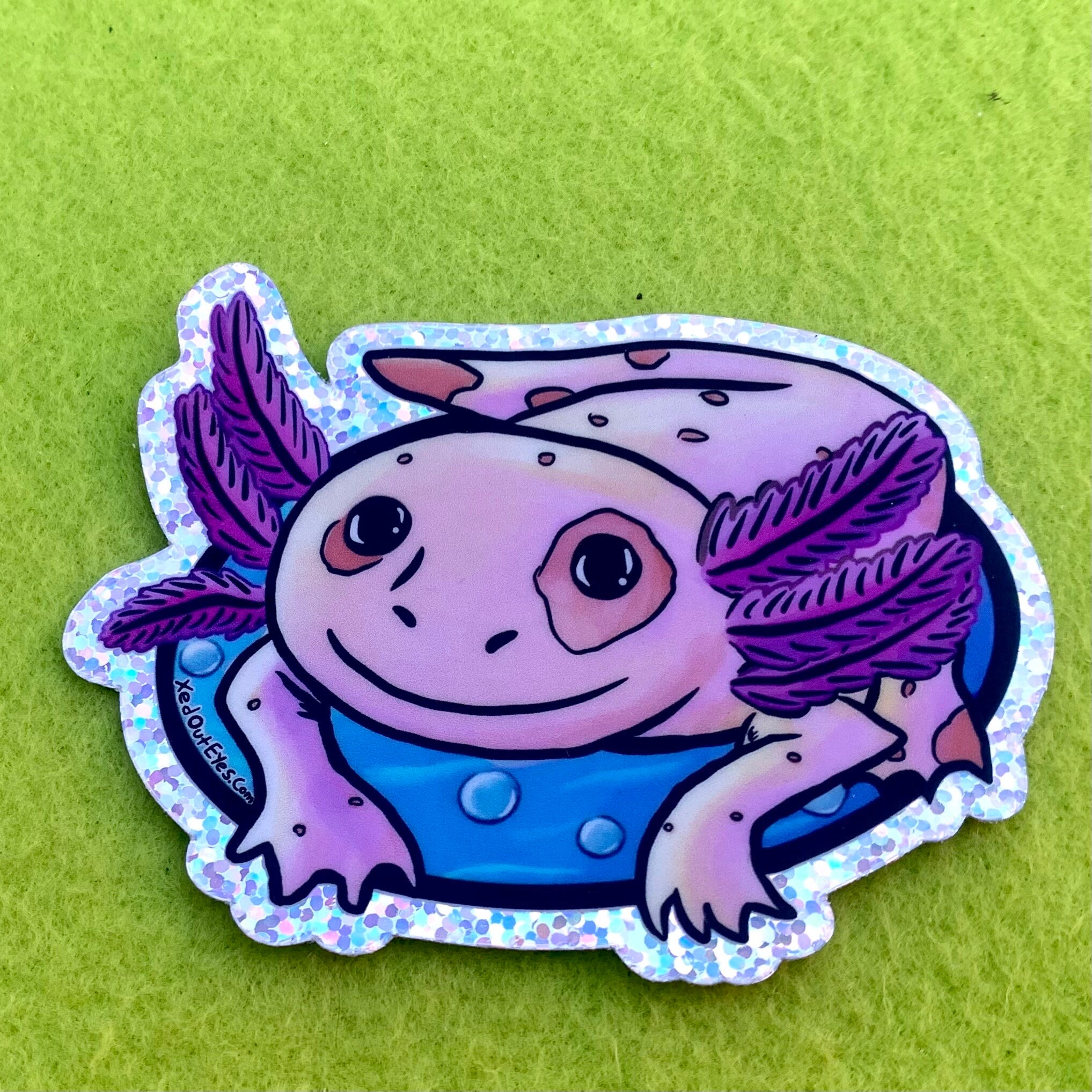 Glitter Axolotl Vinyl Sticker - Etsy