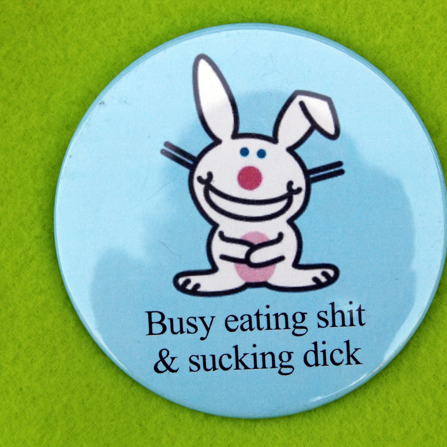 Unhinged Happy Bunny Pins - Etsy