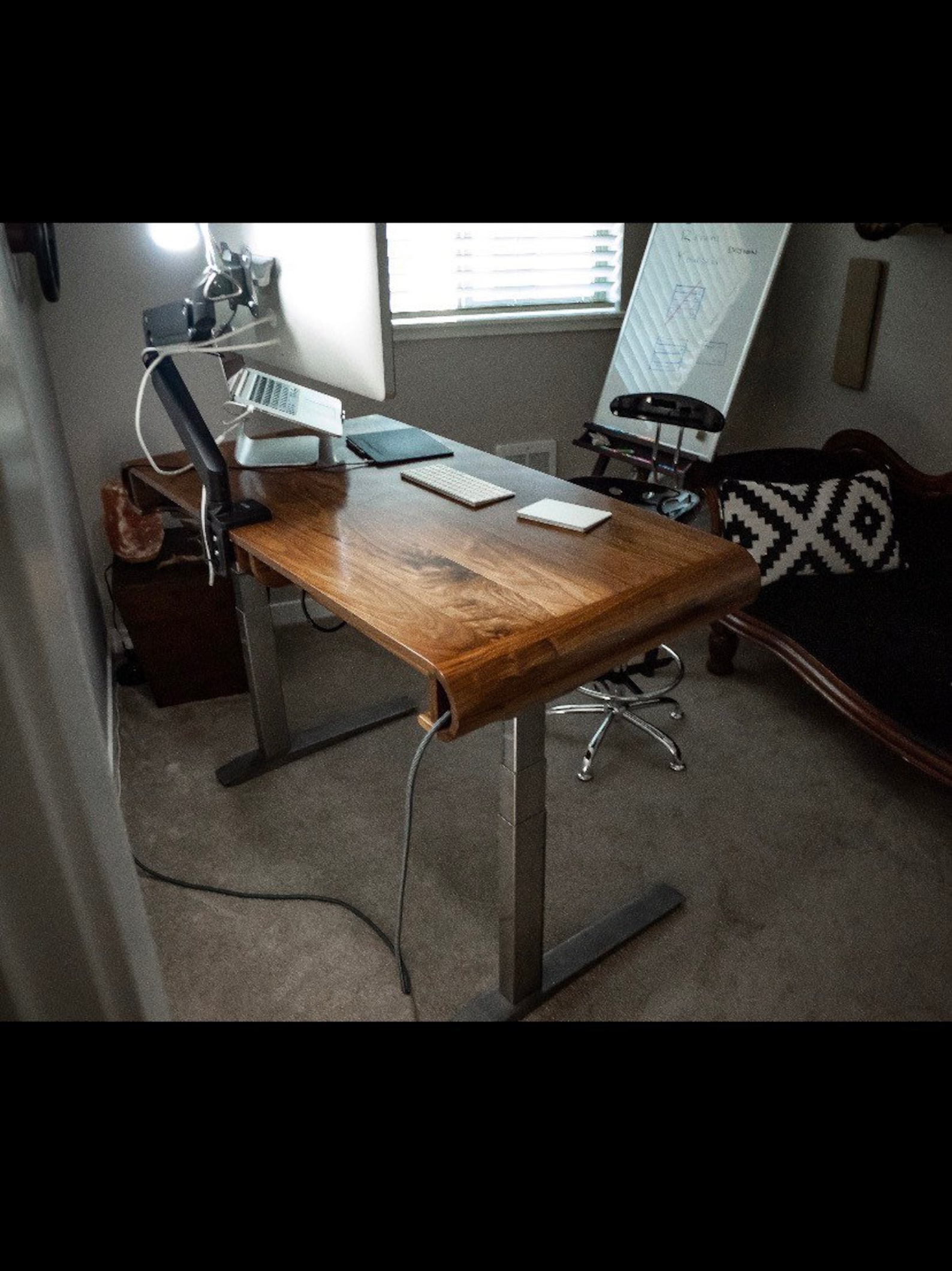 Walnut Desk Writing Desk Office Desk Home Office Standing | Etsy