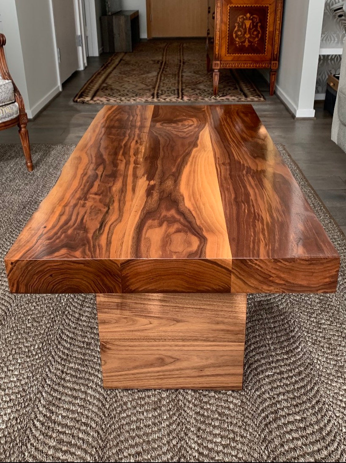 Rustic Coffee Table, Walnut Coffee Table, Live Edge Coffee Table, Mid ...