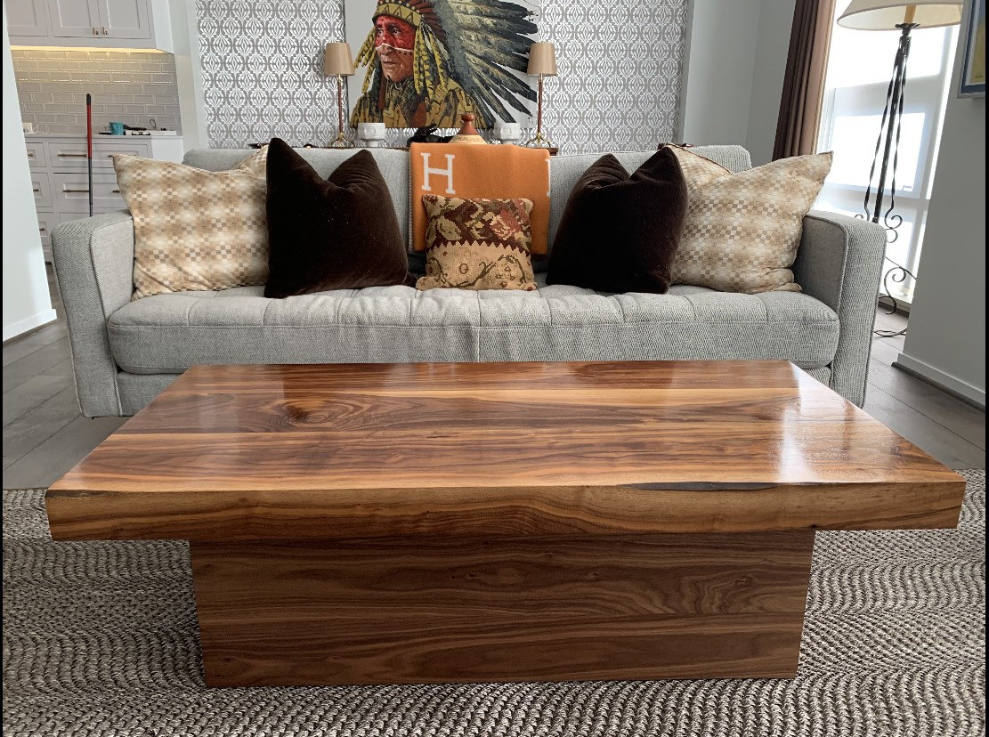 Rustic Coffee Table, Walnut Coffee Table, Live Edge Coffee Table, Mid ...