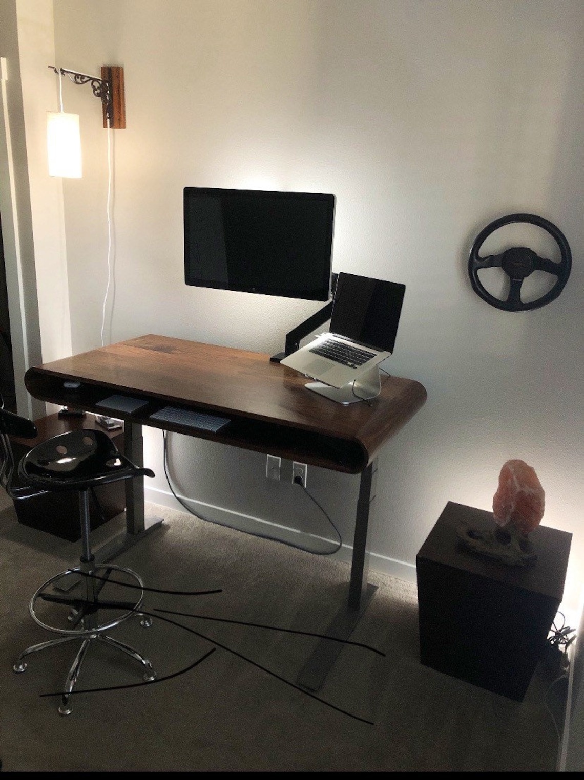 Walnut Desk Writing Desk Office Desk Home Office Standing | Etsy