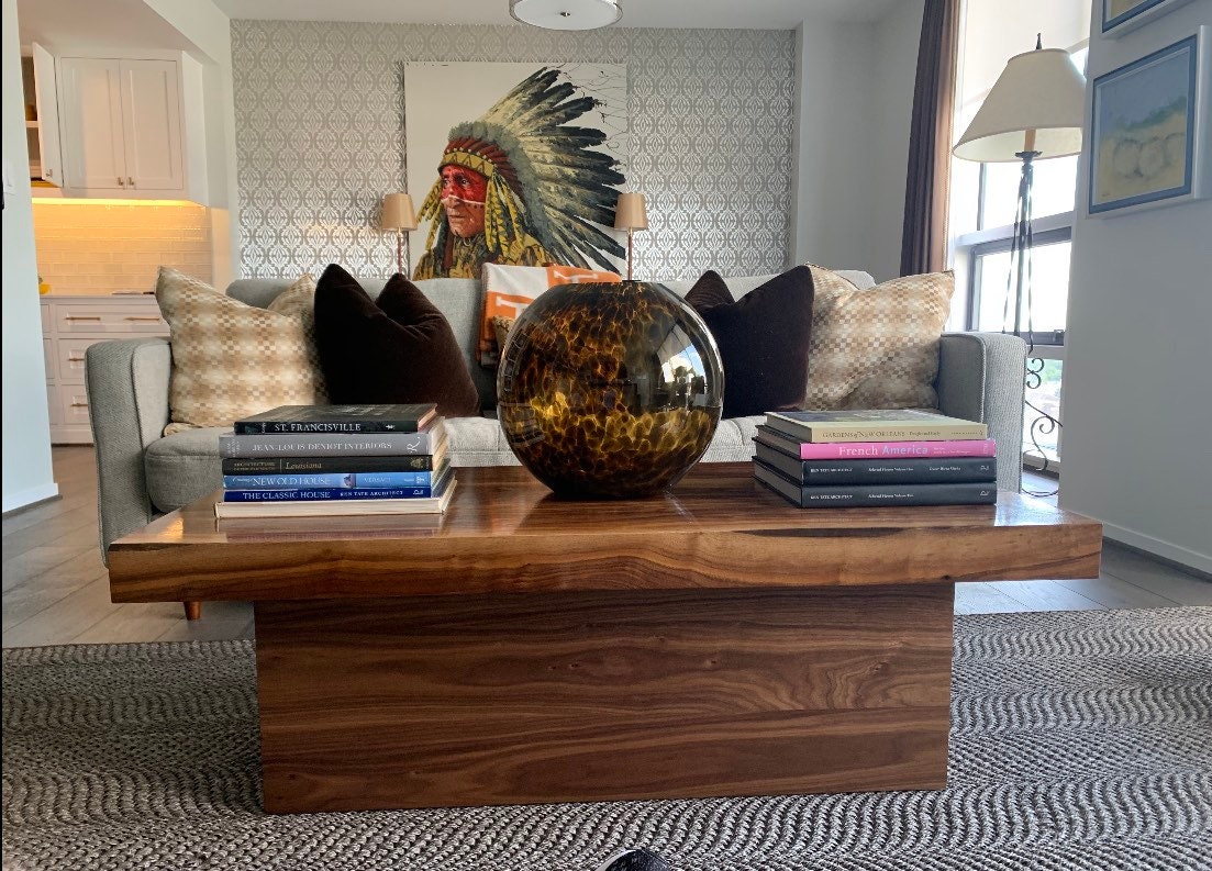 Rustic Coffee Table, Walnut Coffee Table, Live Edge Coffee Table, Mid ...