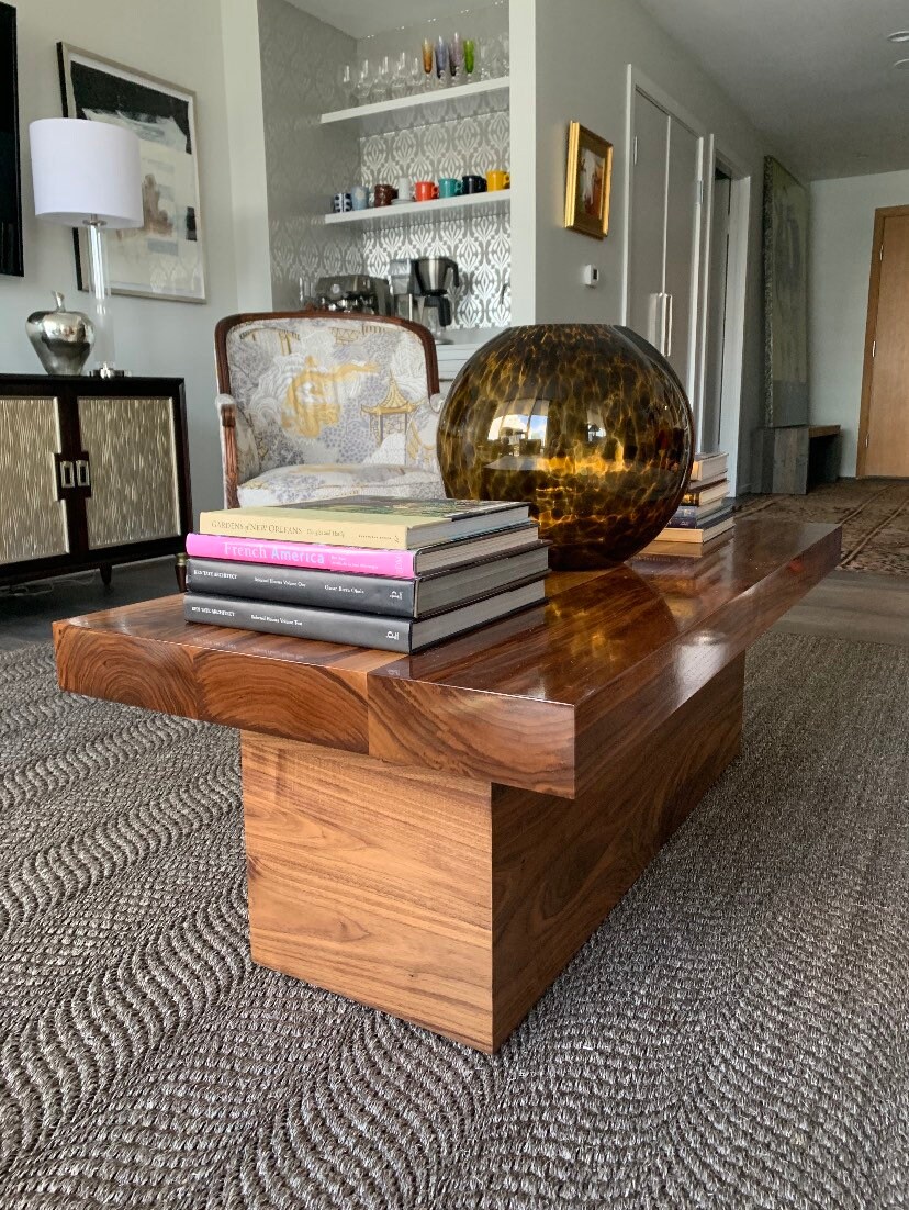 Rustic Coffee Table, Walnut Coffee Table, Live Edge Coffee Table, Mid ...