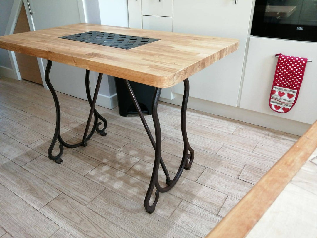 25% Off* Reclaimed Cast-iron Frame Table With Oak Top - Etsy UK