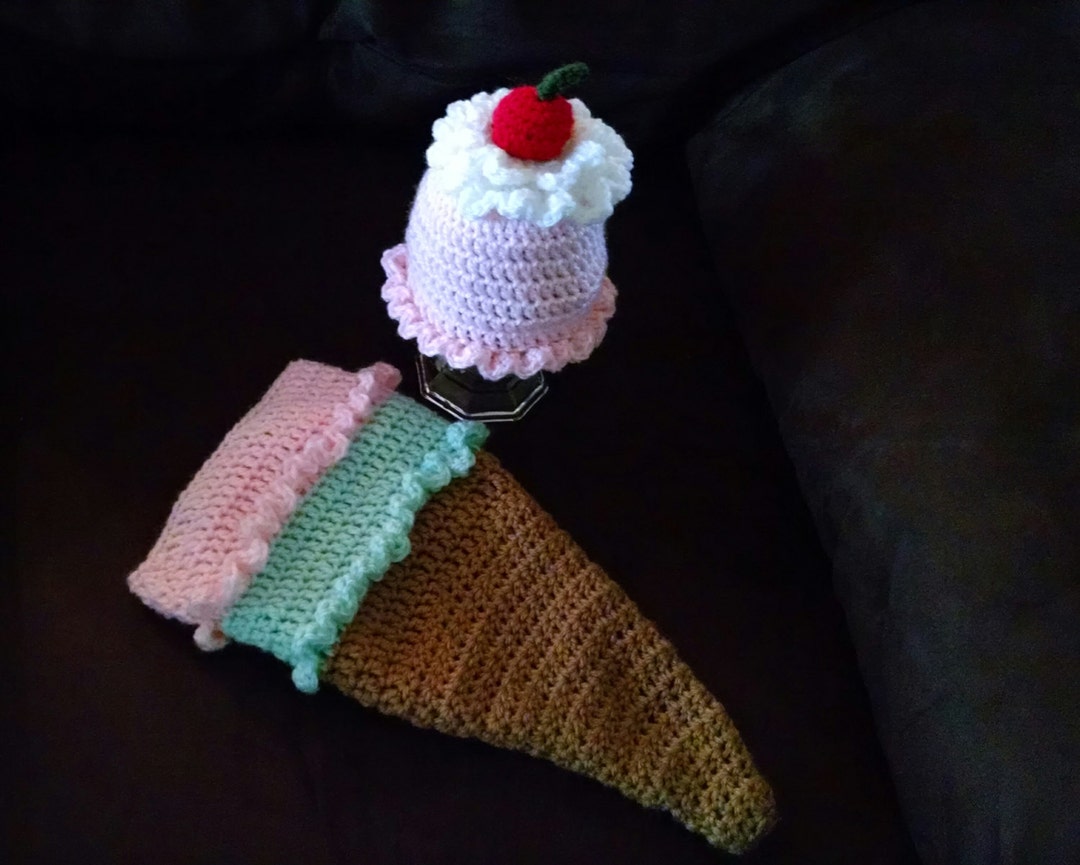 Ice Cream Cone Baby Hat and Cocoon - Etsy